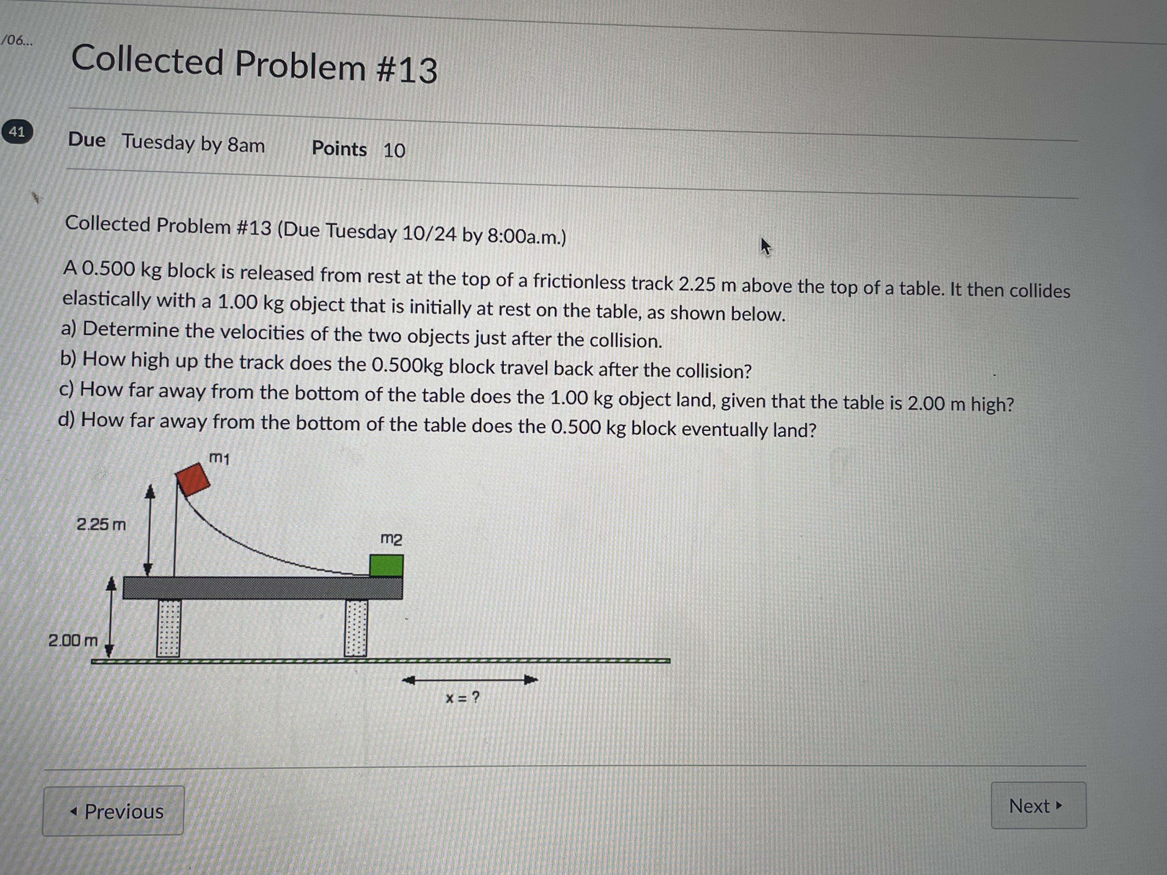 Solved A 0.500kg block is released from rest at the top of a | Chegg.com