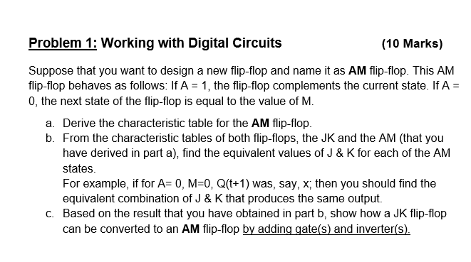 Solved Problem 1: Working with Digital Circuits (10 Marks) | Chegg.com