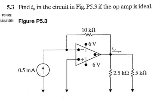Solved Find i0 in the circuit if the op am is ideal | Chegg.com