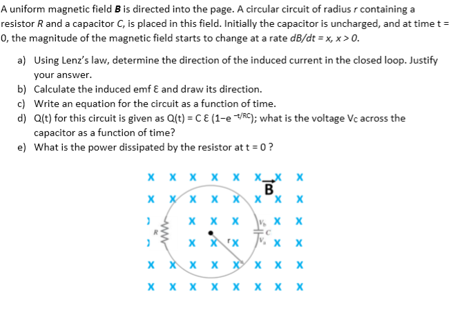 Solved A uniform magnetic field B is directed into the page. | Chegg.com