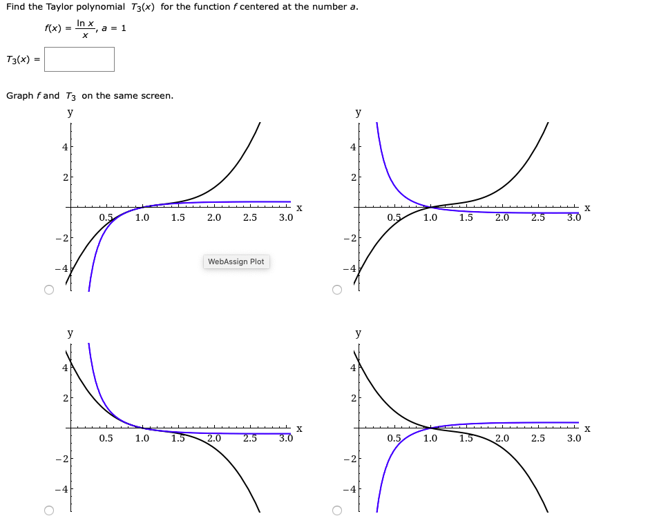 Solved Find the Taylor polynomial T3(x) for the function f | Chegg.com