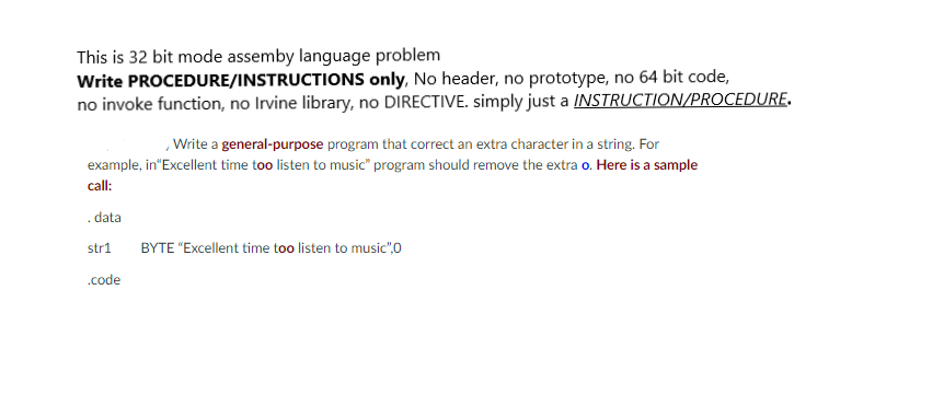 Solved This is 32 bit mode assemby language problem Write | Chegg.com