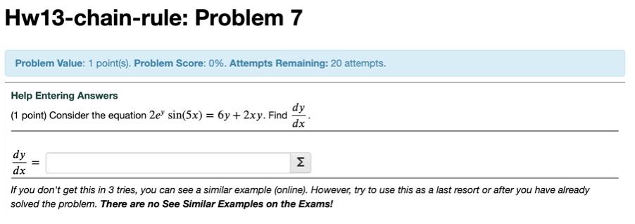 Solved Hw13-chain-rule: Problem 7 Problem Value: 1 point(s). | Chegg.com Solved Hw13-chain-rule: Problem 7 Problem Value: 1 point(s). | Chegg.com