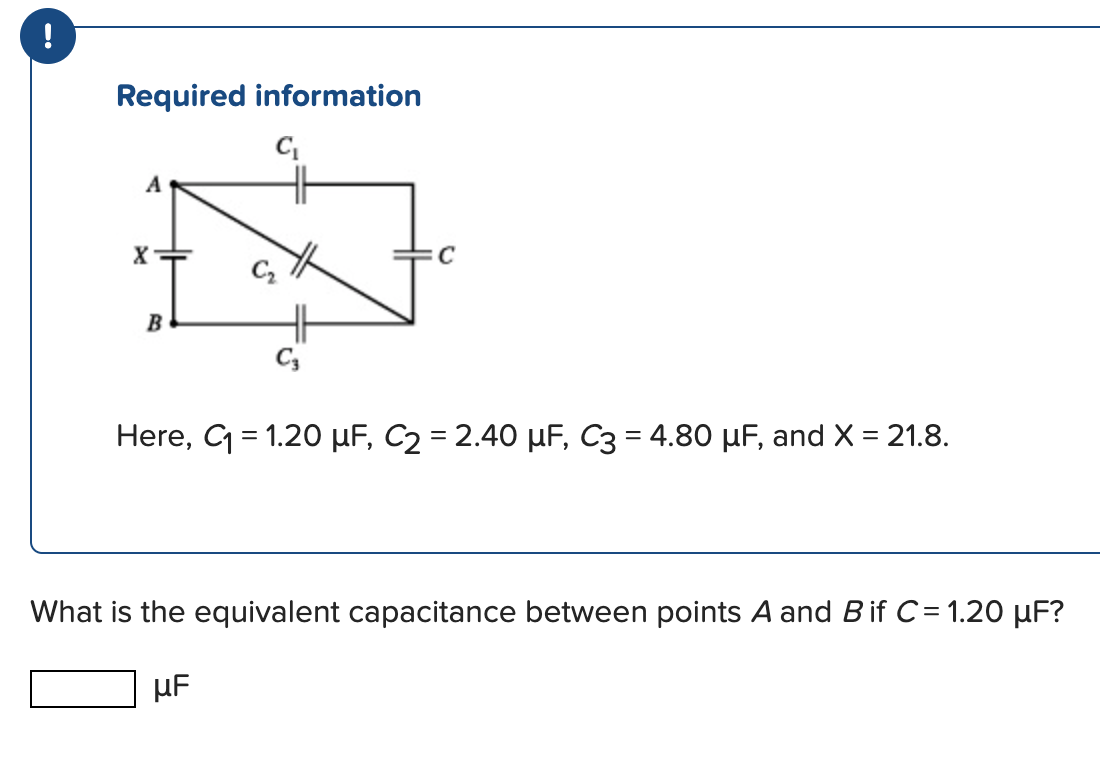 Solved Required information A c, B CE Here, C1 = 1.20 uF, C2 | Chegg.com