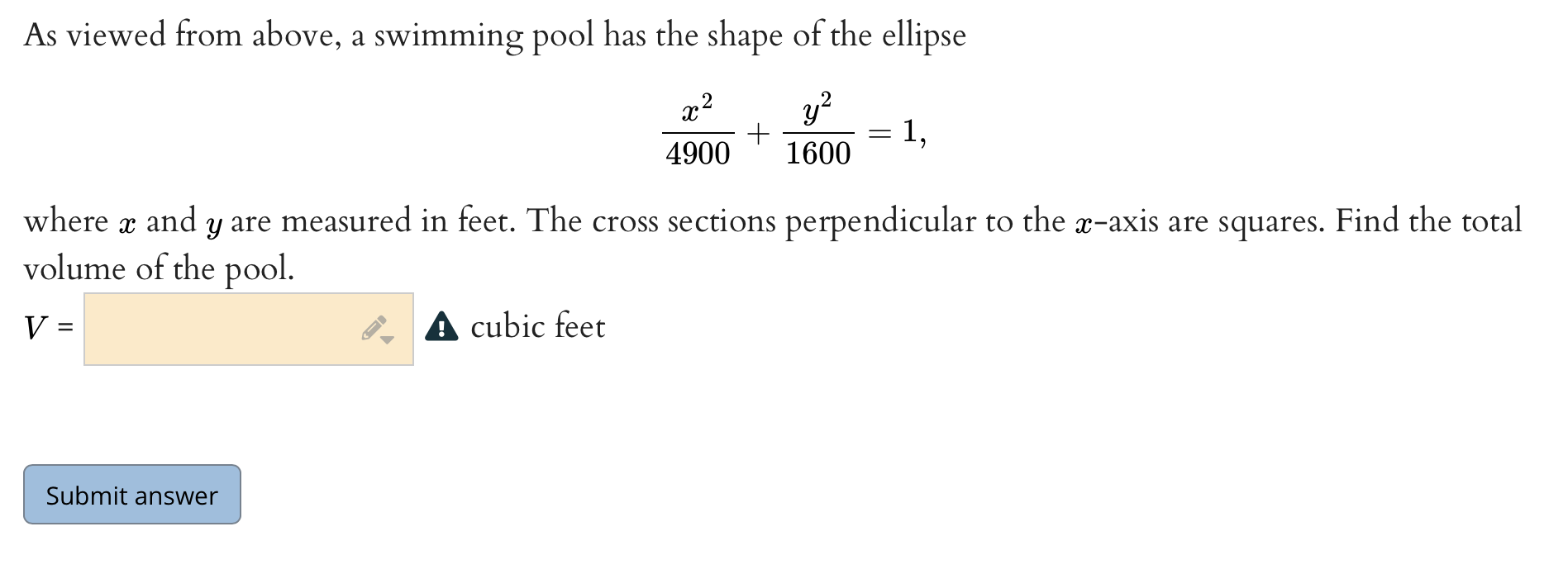 Solved As viewed from above, a swimming pool has the shape | Chegg.com