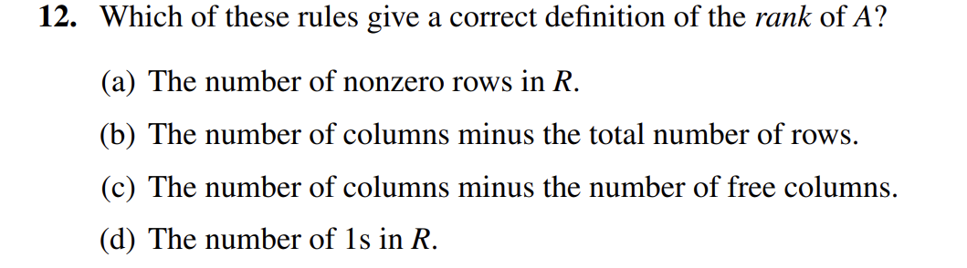 Solved 12. Which of these rules give a correct definition of | Chegg.com