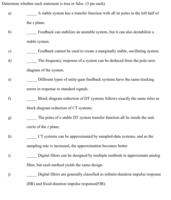 Solved Determine whether each statement is true or false. ( | Chegg.com