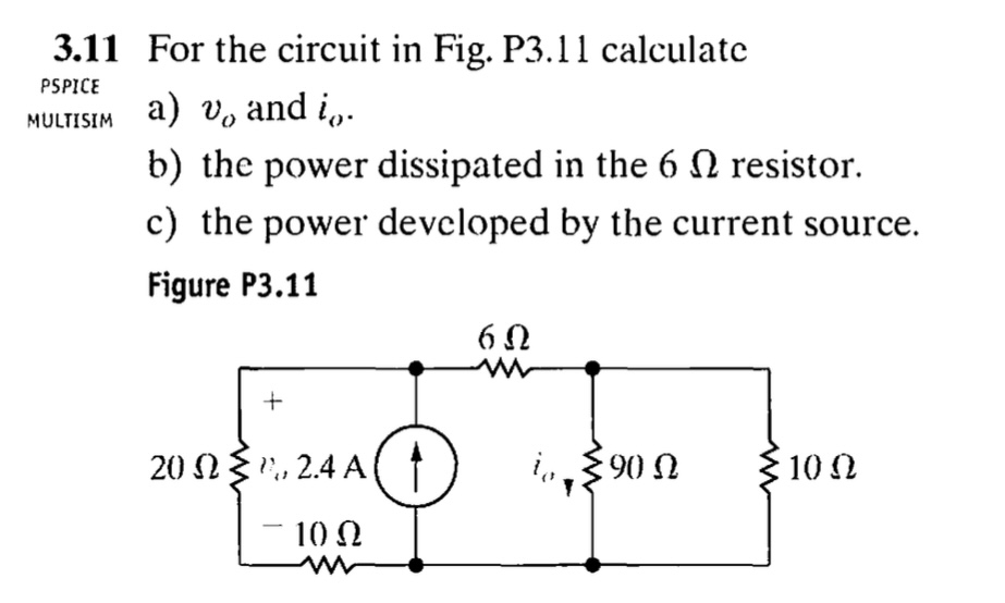 Solved 3.11 For the circuit in Fig. P3.11 calculate SPICE a) | Chegg.com