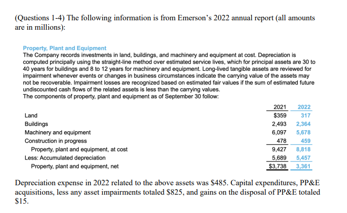 Solved (Questions 1-4) ﻿The following information is from | Chegg.com