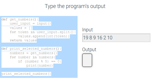 Solved Type the program's output def get_numbers(): | Chegg.com