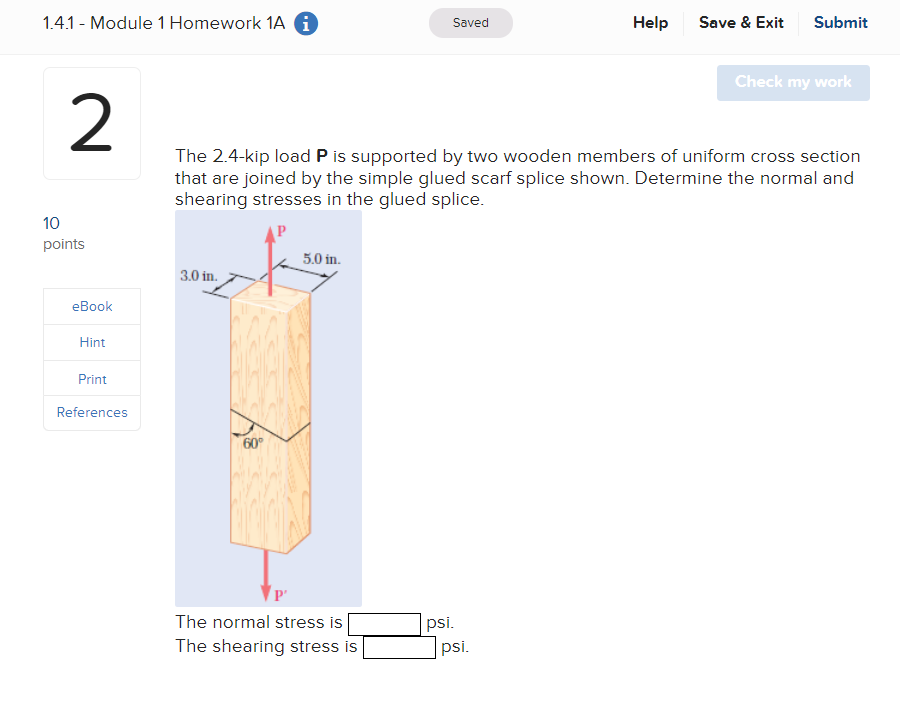 Solved 1.4.1 - Module 1 Homework 1A Saved Help Save & Exit | Chegg.com