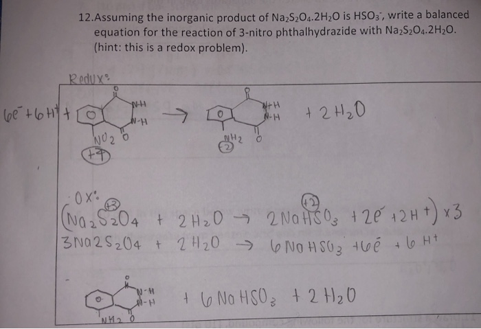 Solved 12.Assuming the inorganic product of Na2S2O4.2H20 | Chegg.com