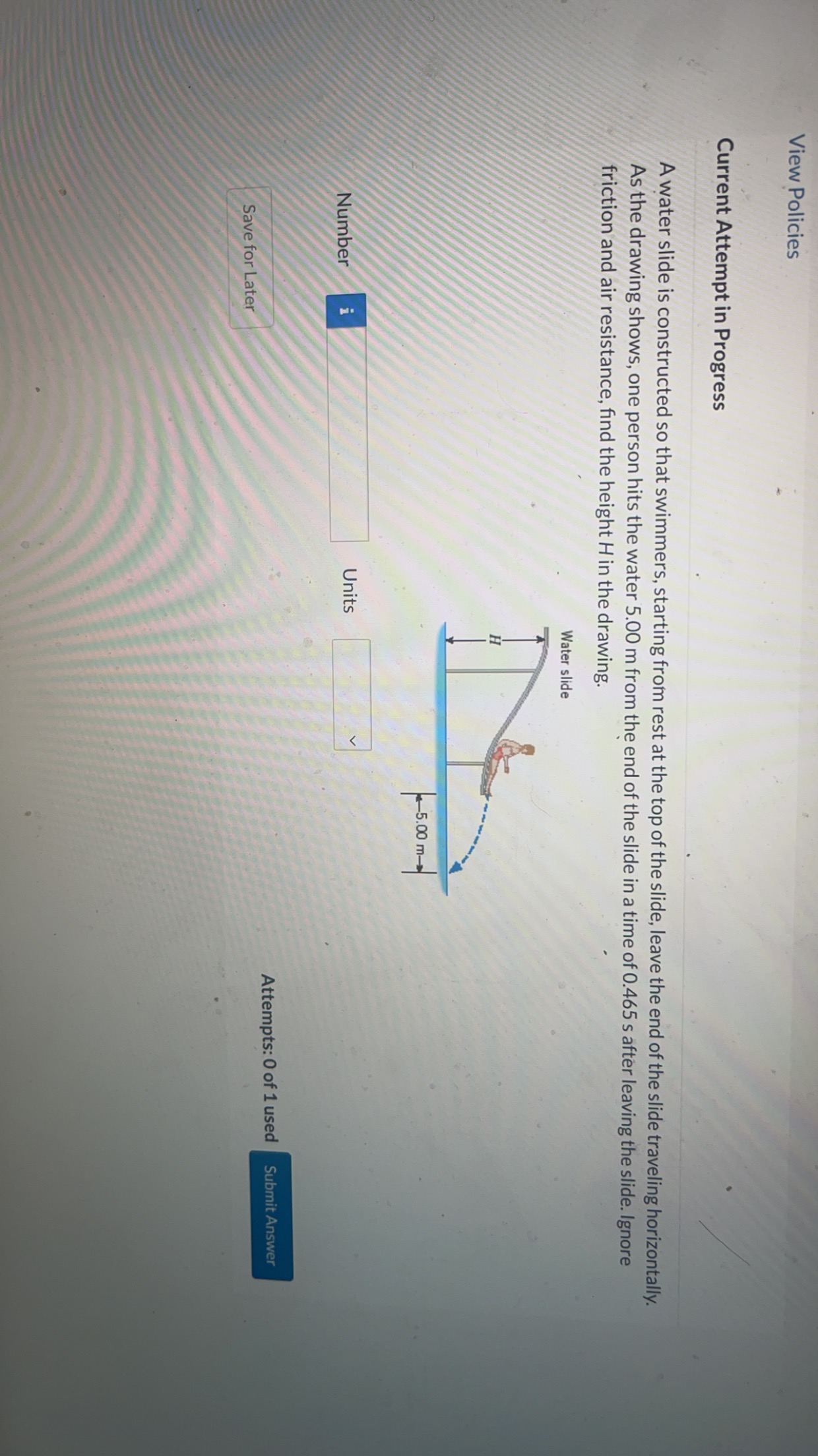 Solved A water slide is constructed so that swimmers, | Chegg.com