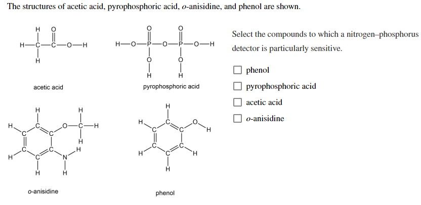 Solved The structures of acetic acid, pyrophosphoric acid, | Chegg.com