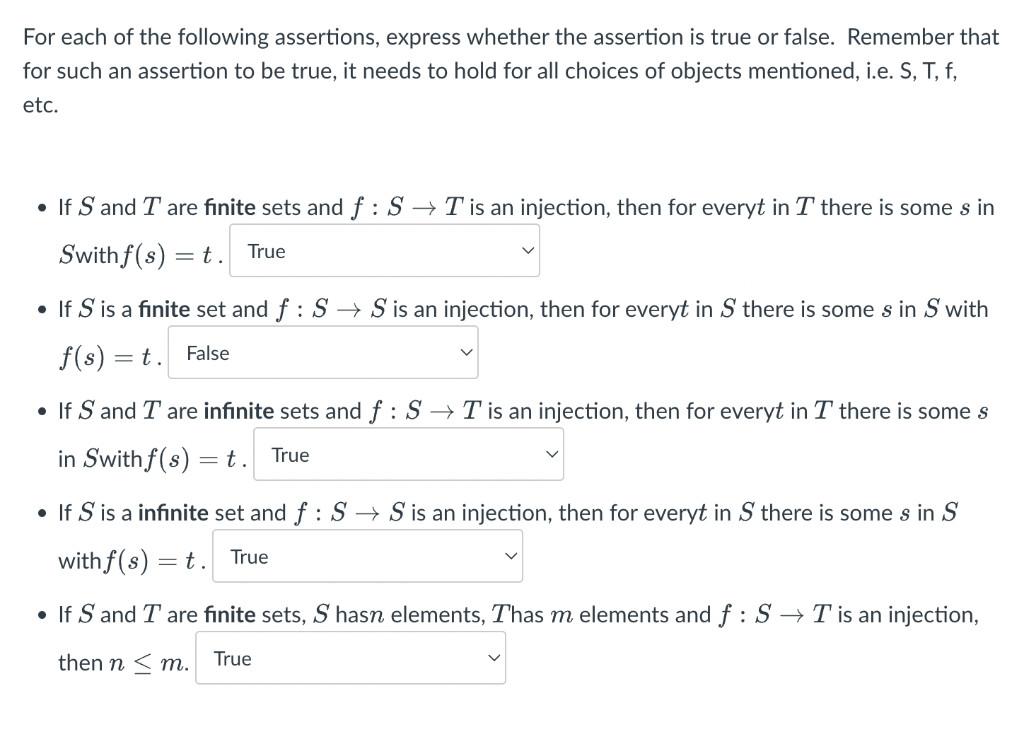 Solved For each of the following assertions, express whether | Chegg.com