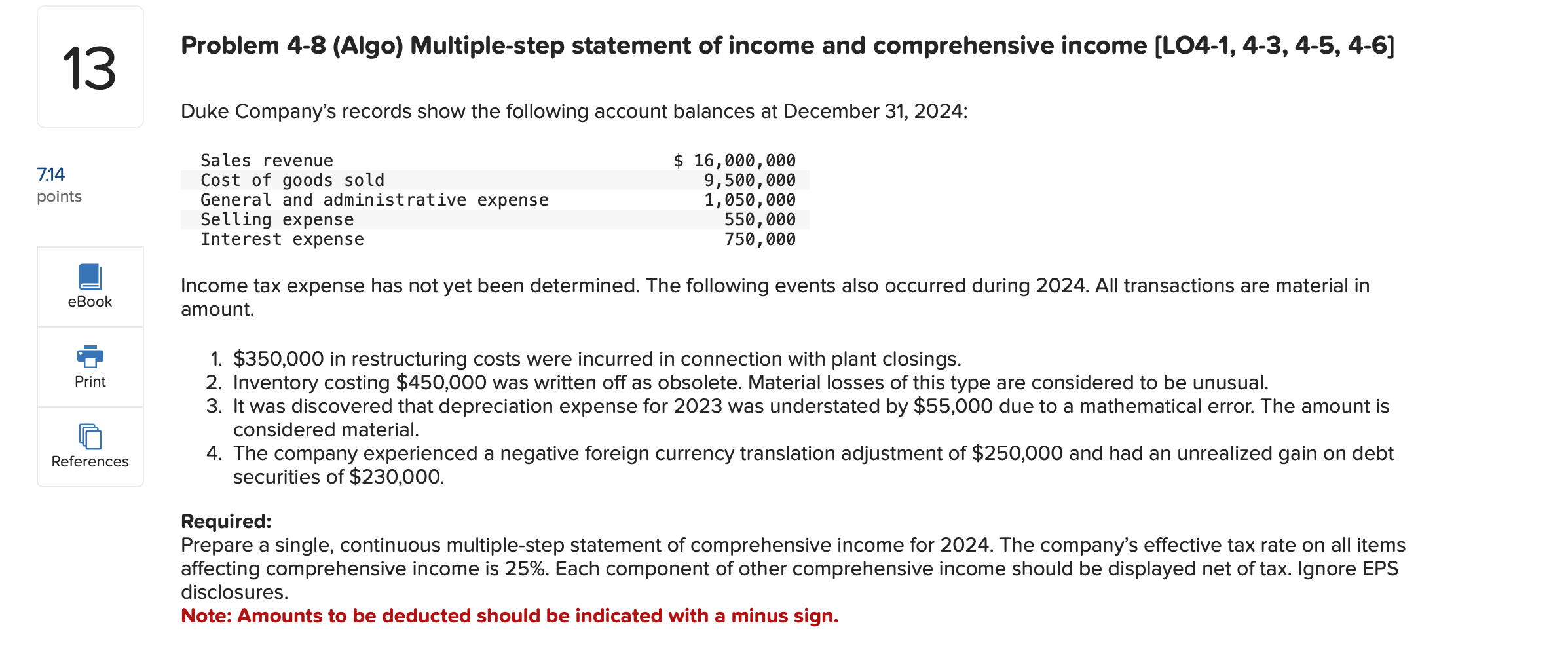 Solved Problem 4-8 (Algo) Multiple-step statement of income | Chegg.com