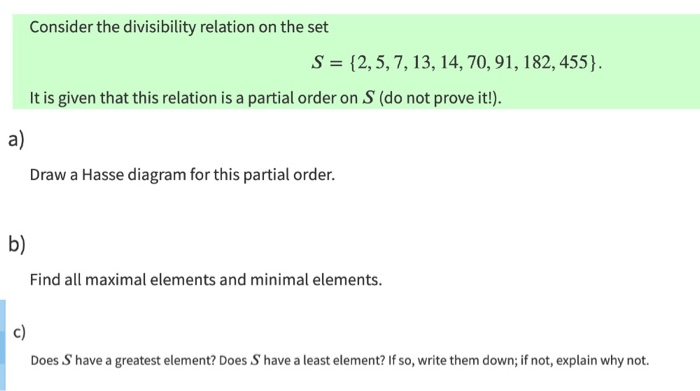 Solved Consider the divisibility relation on the set S | Chegg.com