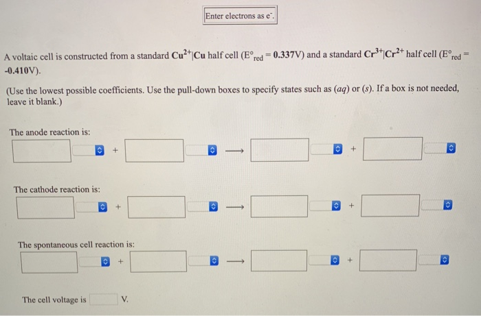 Solved Enter electrons as e Use smallest possible integer | Chegg.com