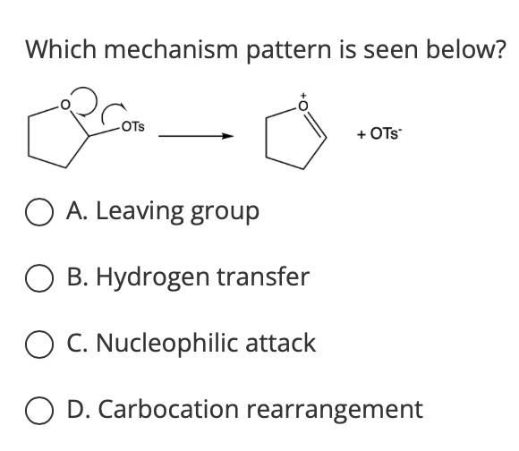 Solved Which mechanism pattern is seen below? OTS + OTS O A. | Chegg.com