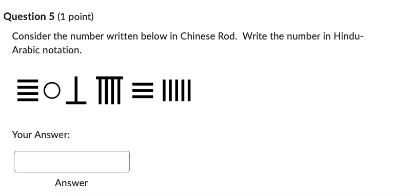 Solved Consider the number written below in Chinese Rod. | Chegg.com