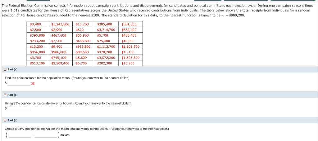Solved The Federal Election Commission collects information | Chegg.com