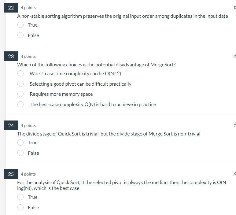 Solved A non-stable sorting algorithm preserves the original | Chegg.com