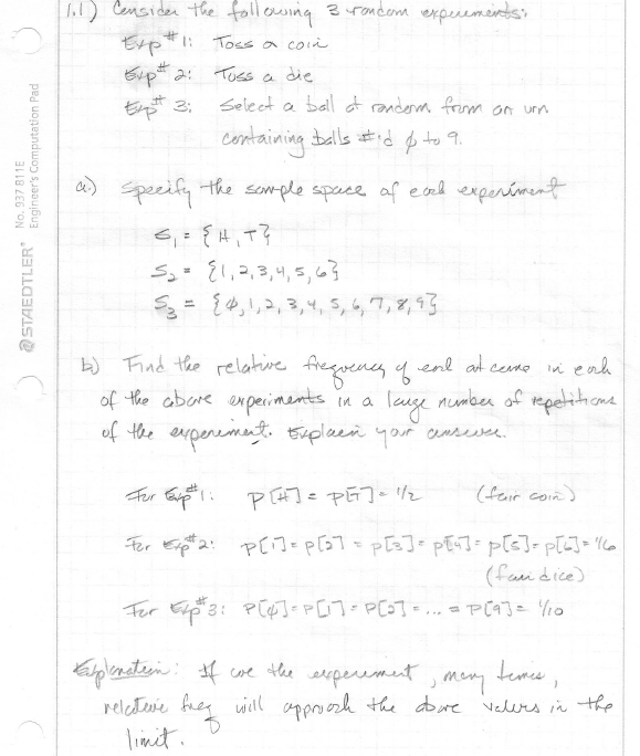 Solved Engineer's Computation Pad No. 937 811E (1.1) | Chegg.com