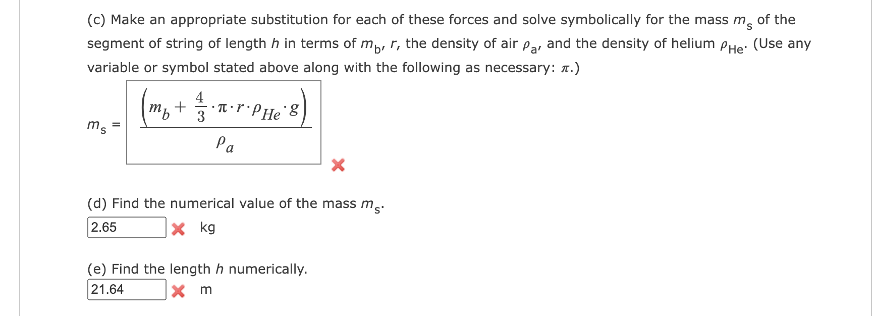 Solved A helium-filled balloon (whose envelope has a mass of | Chegg.com