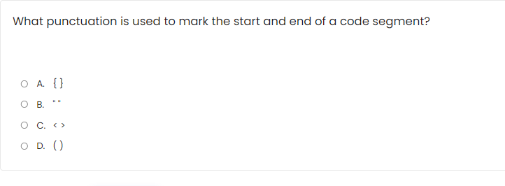 Solved What punctuation is used to mark the start and end of | Chegg.com