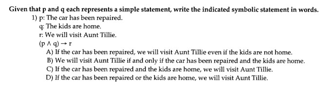 Solved Given that p and q each represents a simple | Chegg.com