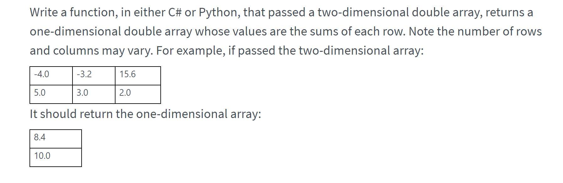 Solved Write a function, in either C# or Python, that passed | Chegg.com