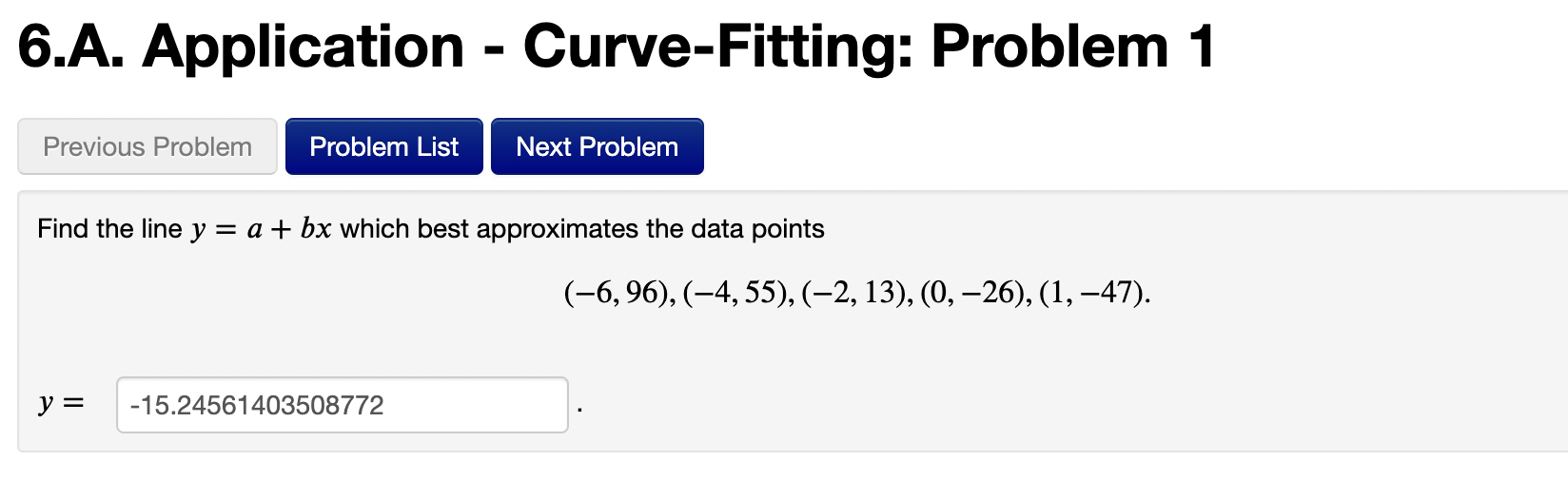 Solved 6.A. Application - Curve-Fitting: Problem 1 - | Chegg.com