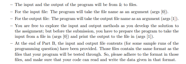 Solved - The input and the output of the program will be | Chegg.com