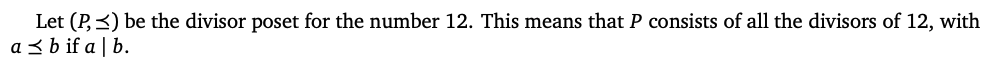 Solved Let (P.) be the divisor poset for the number 12. This | Chegg.com