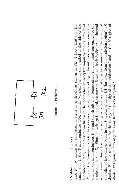 Solved Problem 1. (7.5 pts) Two P−N diodes are connected in | Chegg.com