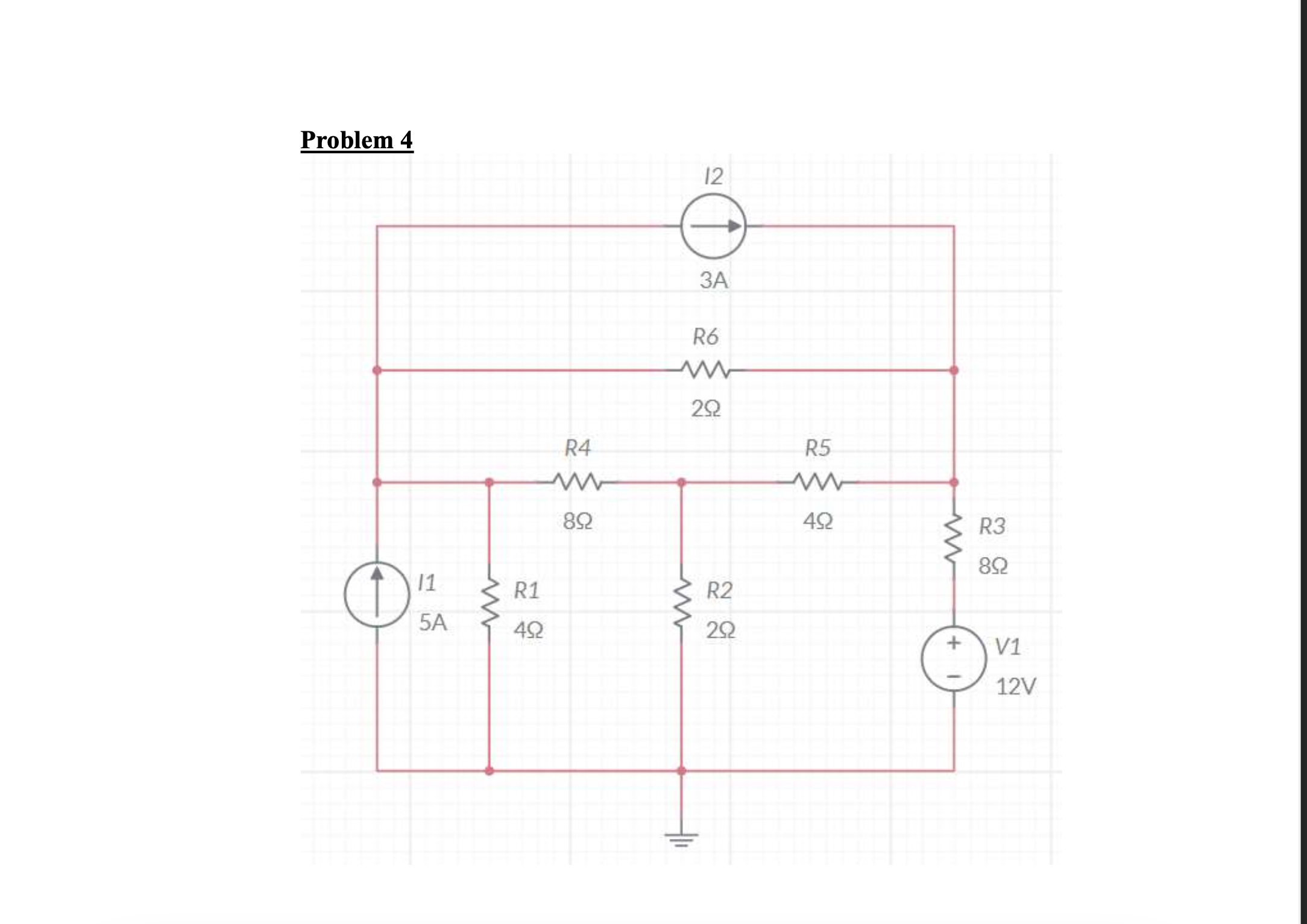 Solved Problem 4Use the indicated reference (ground) ﻿node | Chegg.com