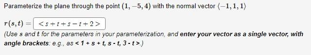 Solved Parameterize the plane through the point (1,−5,4) | Chegg.com