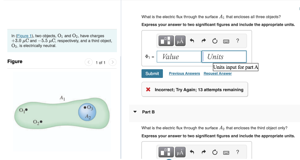 Solved In (Figure 1), two objects, O1 and O2 , have charges | Chegg.com