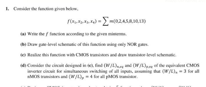 Solved 1. Consider the function given below, f(x1,x2, x3, | Chegg.com