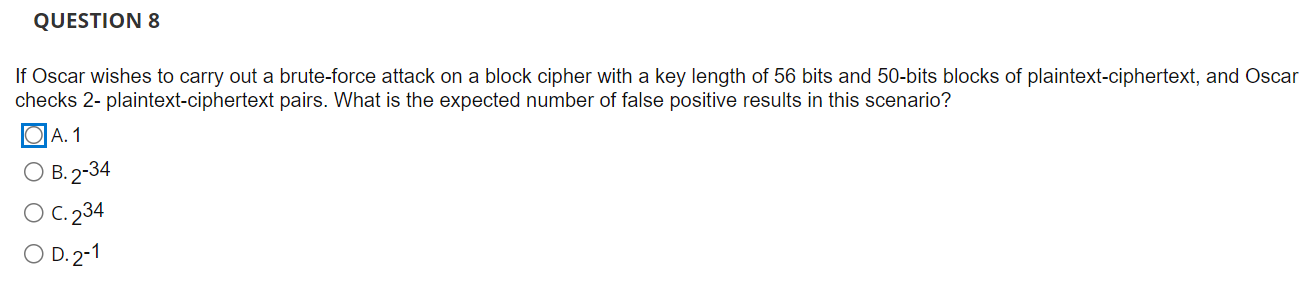 Solved If Oscar wishes to carry out a brute-force attack on | Chegg.com