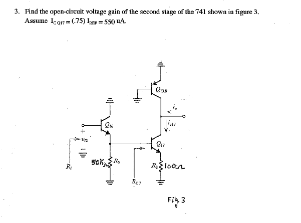 Solved 3. Find the open-circuit voltage gain of the second | Chegg.com