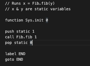 Solved Correct the Fib.vm that is provided below to pass the | Chegg.com