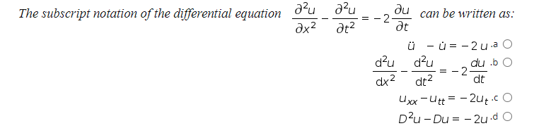 Solved The subscript notation of the differential equation | Chegg.com