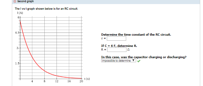 Solved Second graph The I vs t graph shown below is for an | Chegg.com