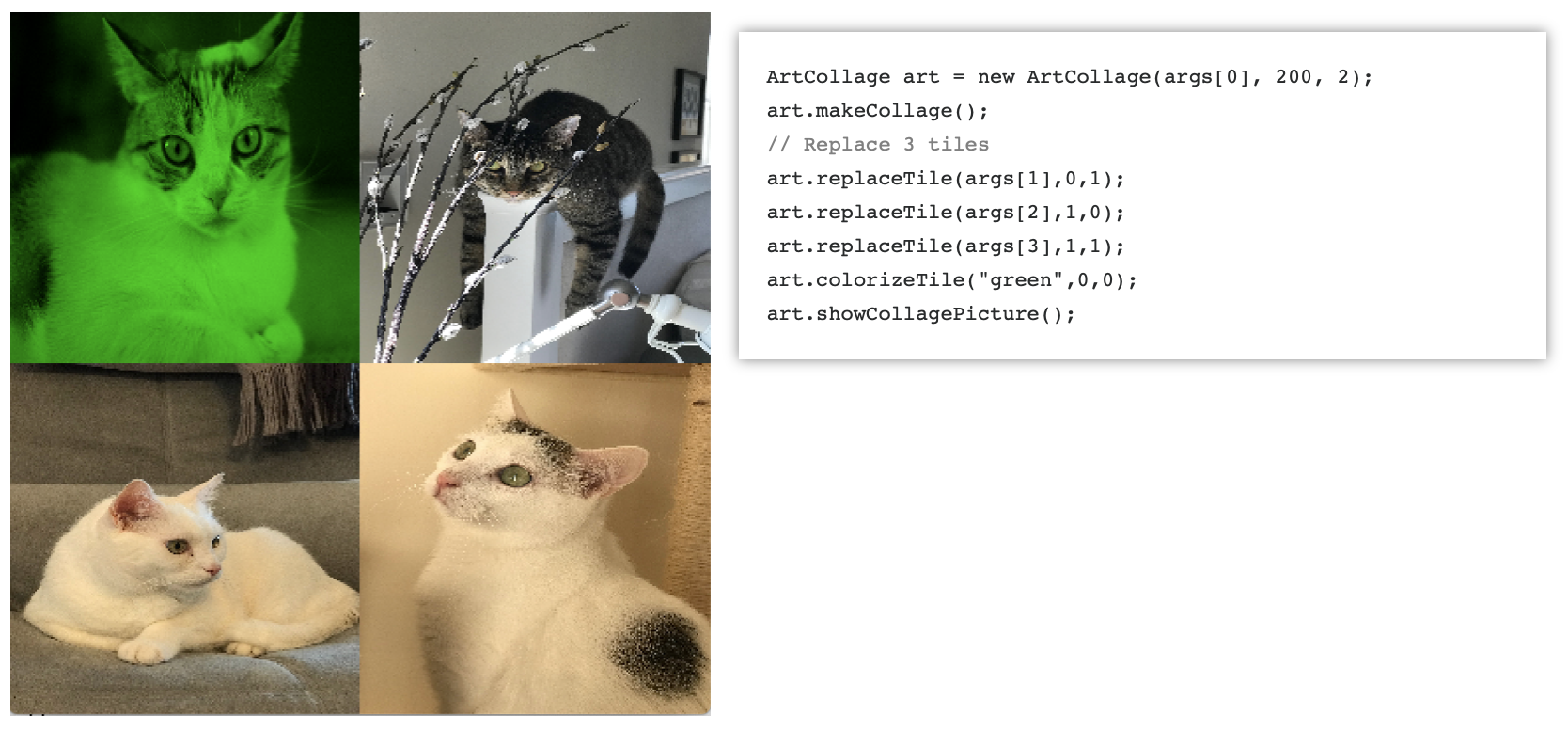 1. ArtCollage (100 points). The ArtCollage class | Chegg.com