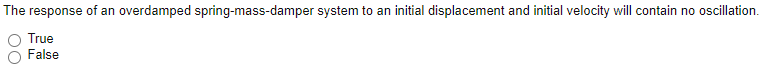 Solved The response of an overdamped spring-mass-damper | Chegg.com