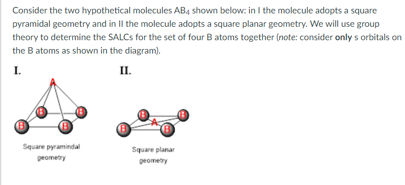 Solved Consider the two hypothetical molecules AB4 shown | Chegg.com