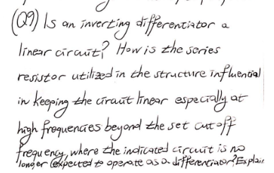 Solved (29) Is an inverting differentiator a linear circuit? | Chegg.com