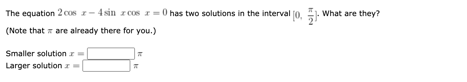 Solved What are they? The equation 2 cos r- - 4 sin rcos r= | Chegg.com