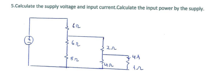 Solved 5.Calculate the supply voltage and input | Chegg.com